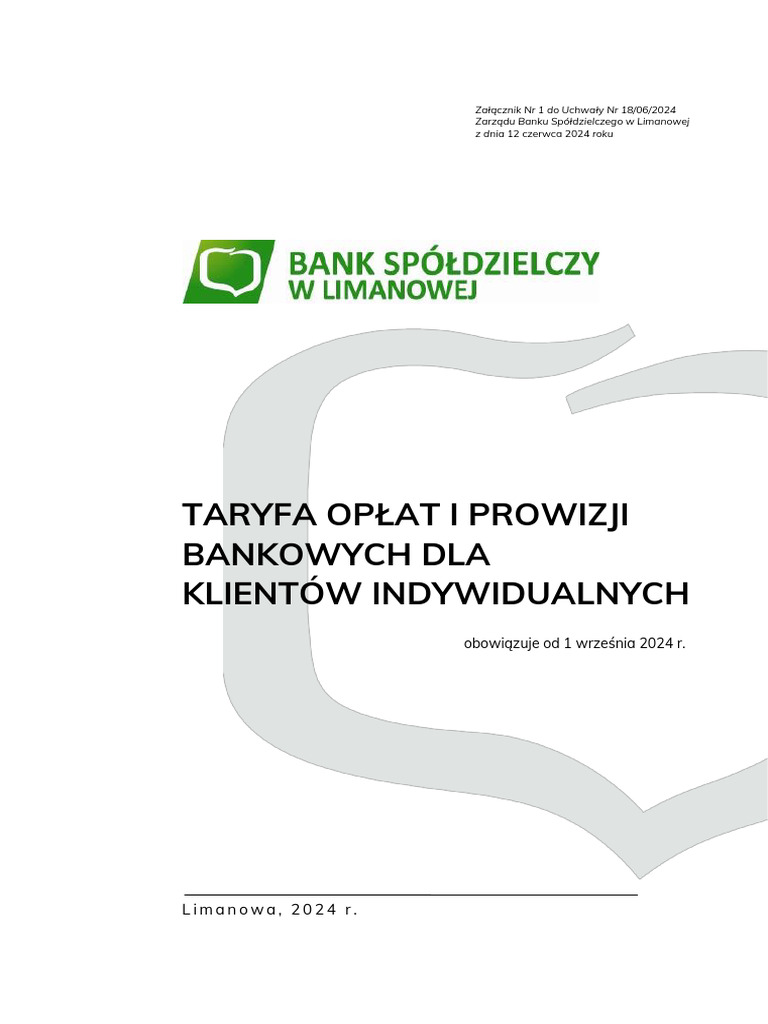 Taryfa Opłat I Prowizji (Klient Indywidualny) | PDF