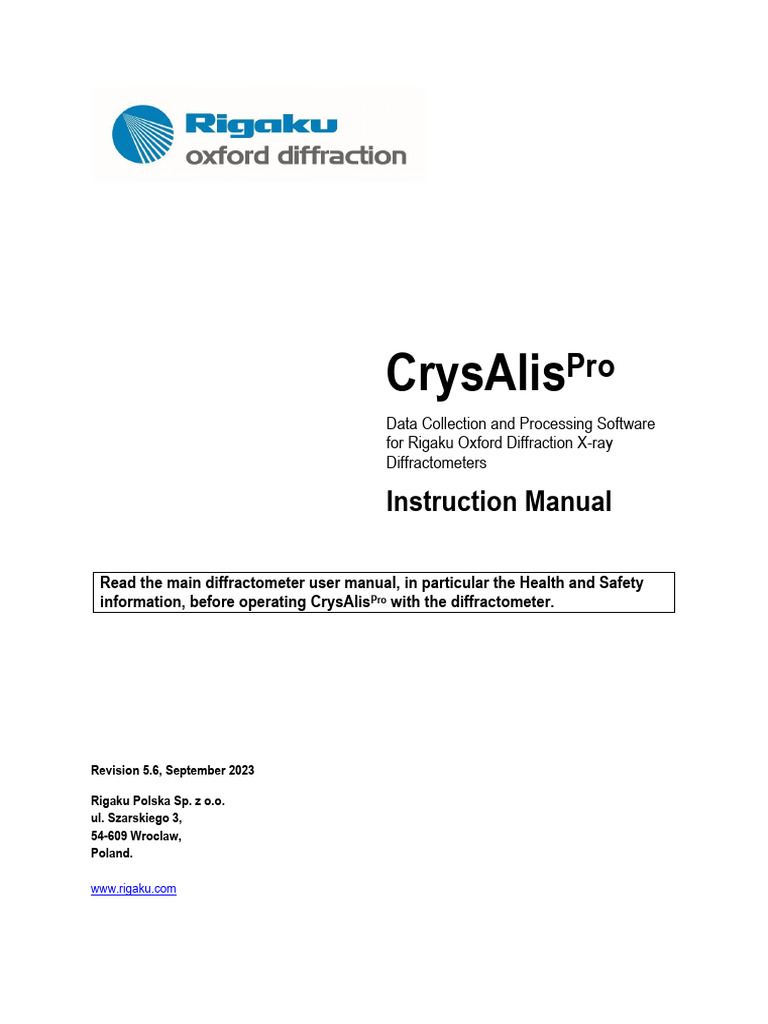 CrysAlis Pro User Manual v5.6 | PDF | Icon (Computing) | Software