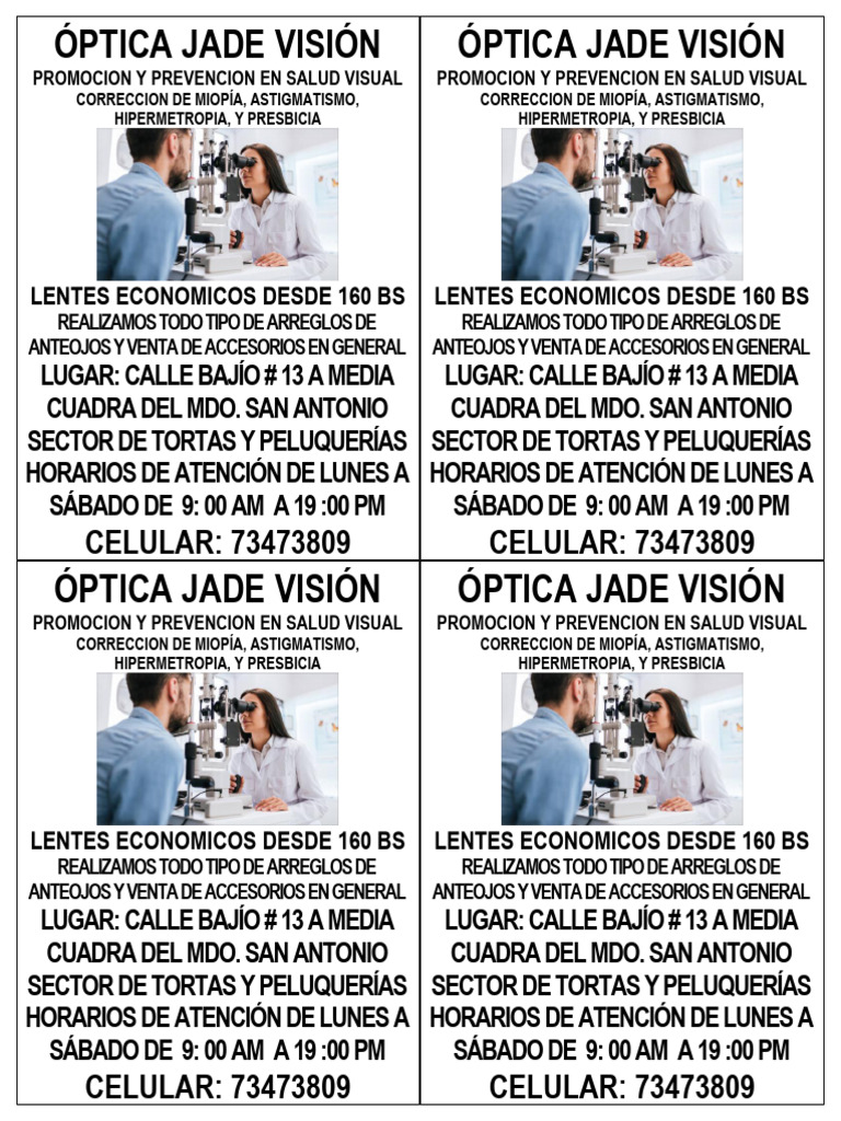 4 en 1 Optica Jade Vision | PDF | Salud y bienestar | Ciencia y matemáticas
