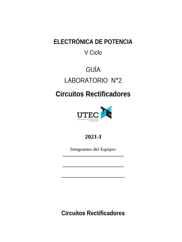 Potencia Guia Lab 02 | PDF | Rectificador | Electromagnetismo
