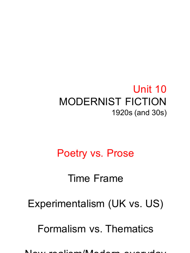 Modernist Fiction: 1920s Literary Trends | PDF | Ernest Hemingway