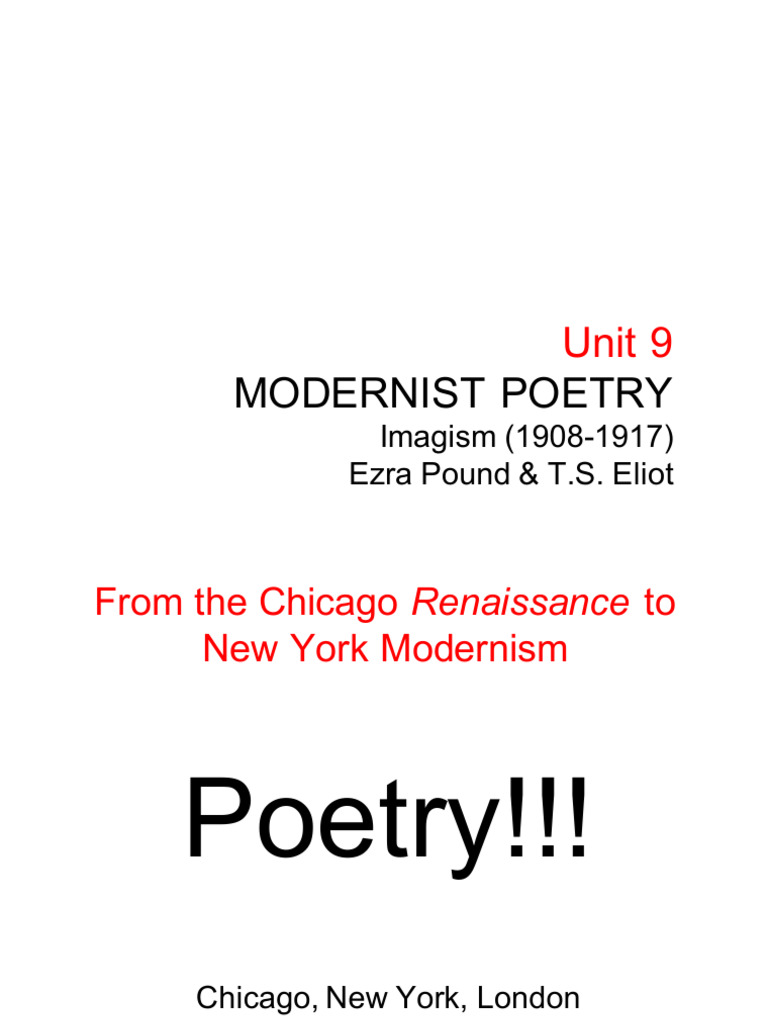 09 Modernist Poetry PRINT | PDF | Literary Movements | Poets