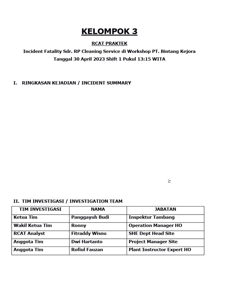 Contoh RCAT Batch 7 - Kelompok 3 - Rev | PDF