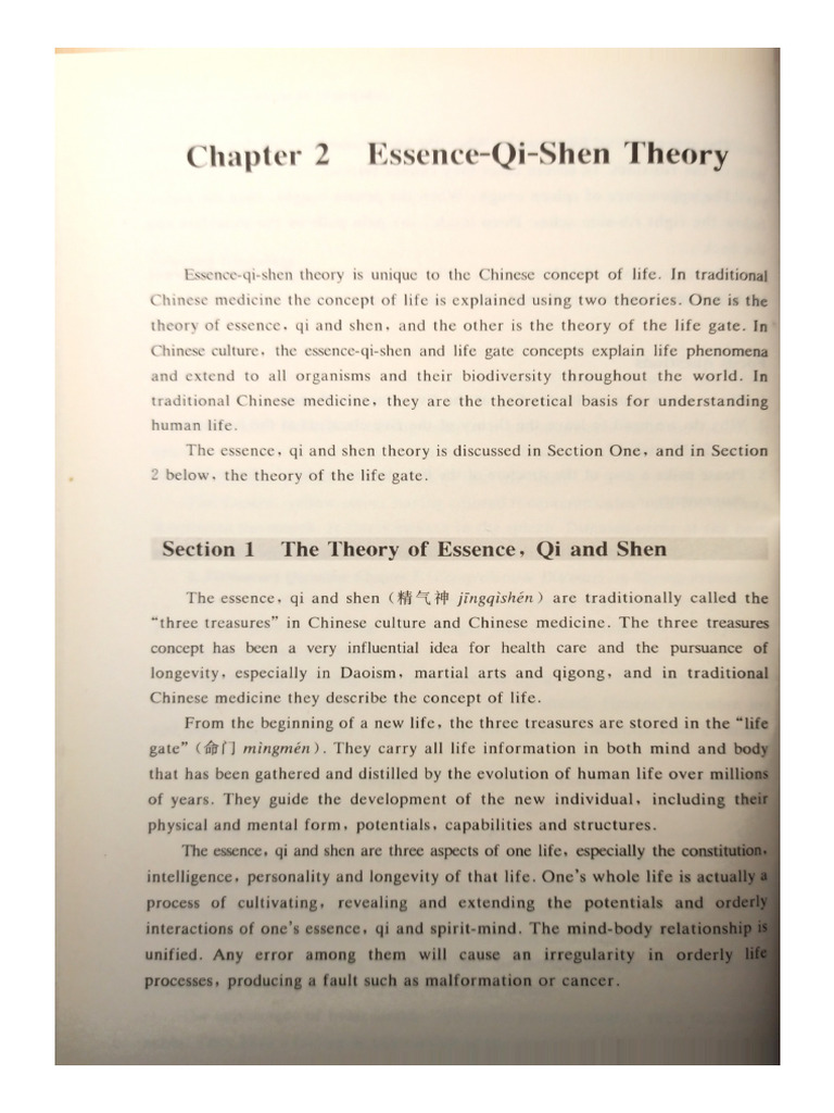 Chapter 2 Essence-Qi-Shen | PDF
