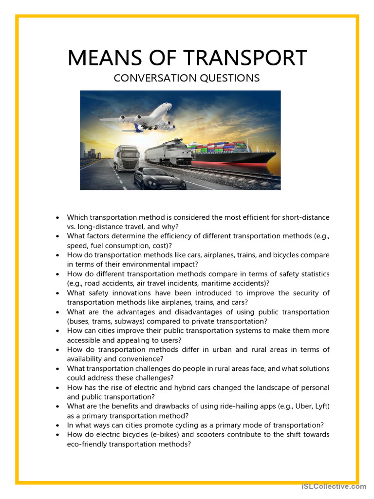 Transport - Conversation Questions | PDF