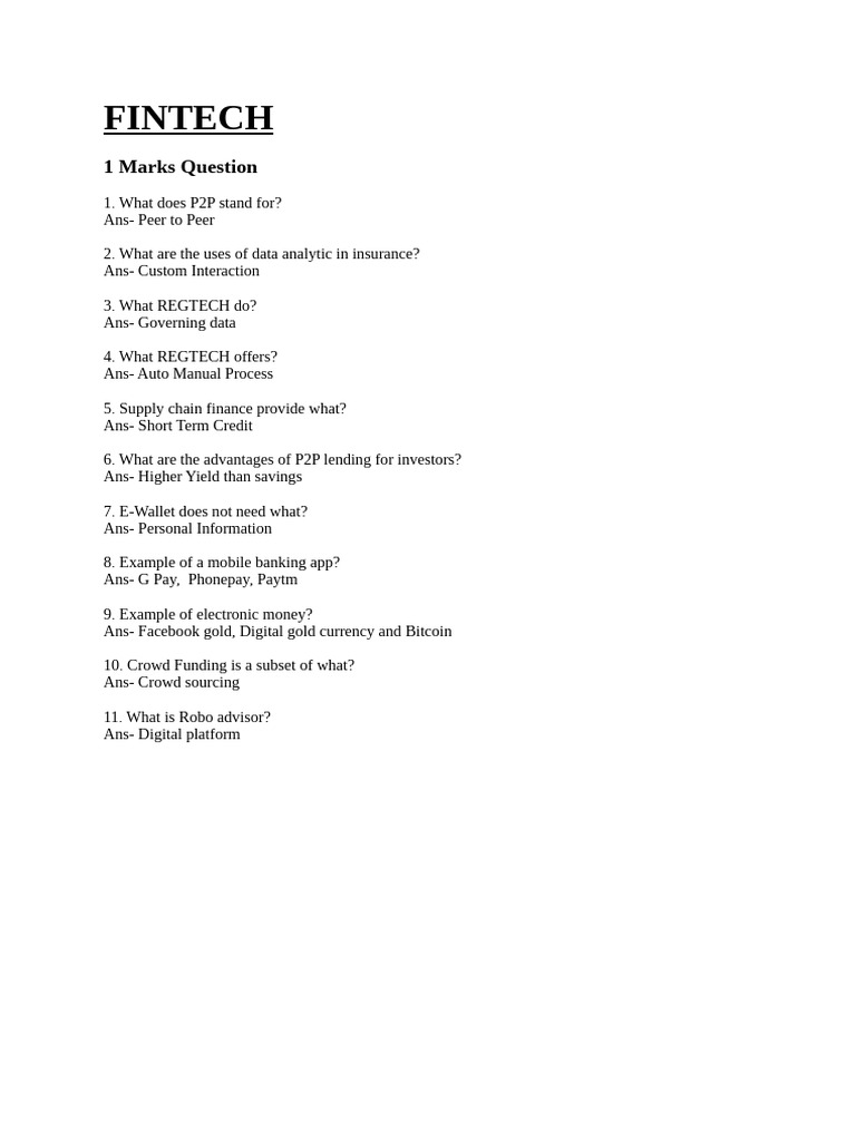 Fintech Pdf Loans Money