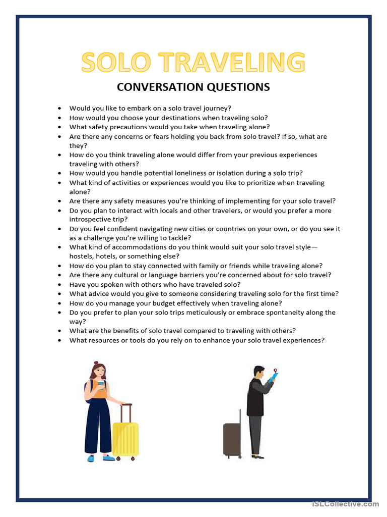 Solo Traveling - Conversation Questions | PDF