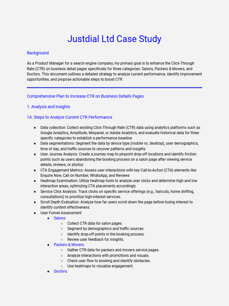 Justdial Ltd Case Study (7) | PDF | Analytics | Usability