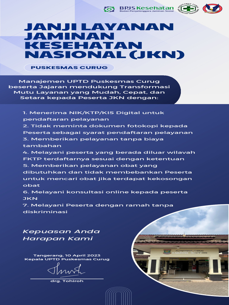 Janji Layanan Puskesmas Curug JKN | PDF | Bisnis | Pengembangan Diri