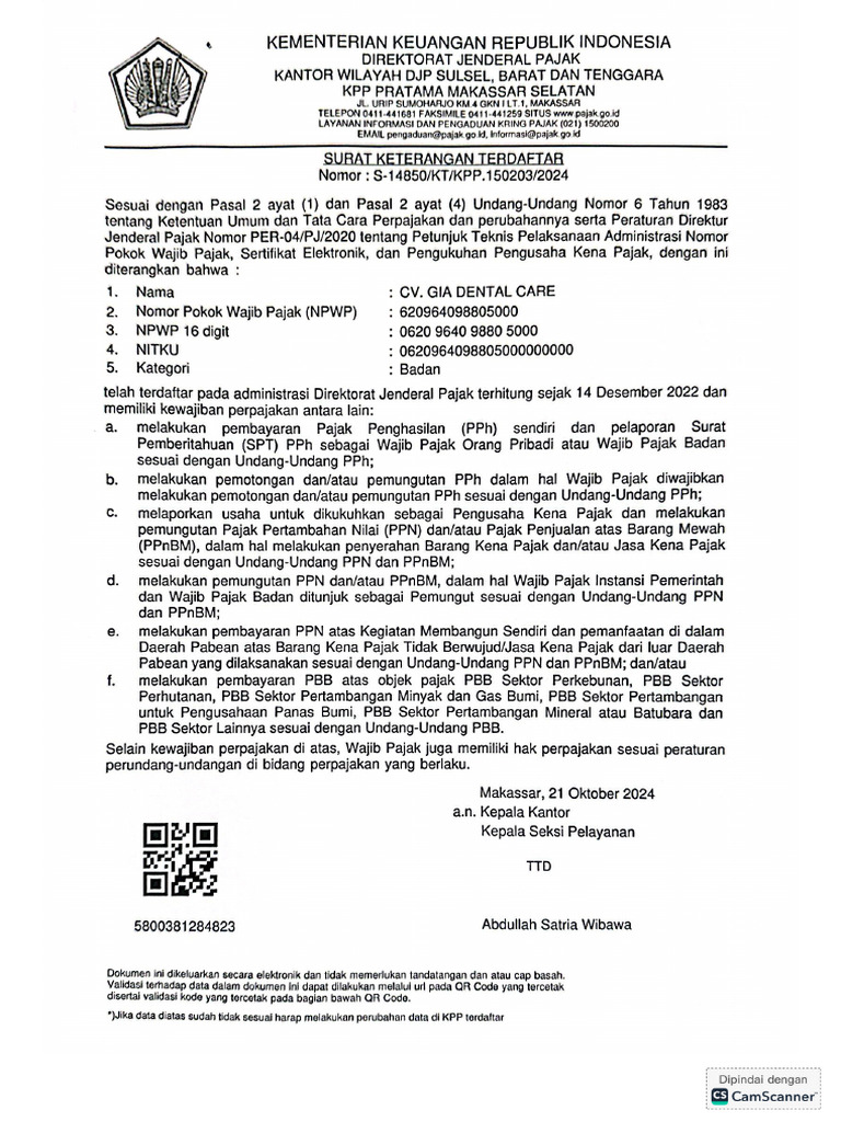 SKT (Surat Keterangan Terdaftar) | PDF