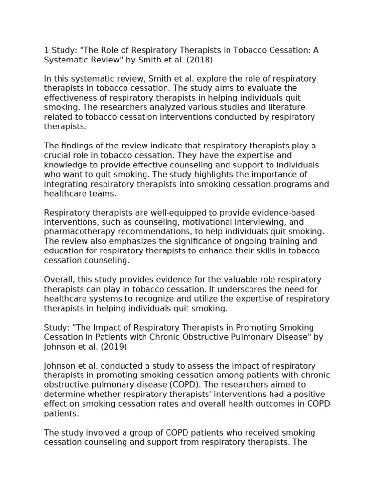 RRL | PDF | Smoking Cessation | Chronic Obstructive Pulmonary Disease