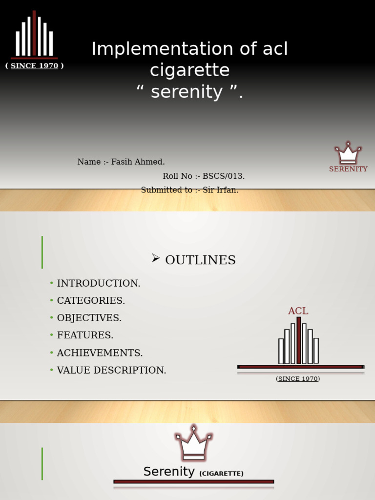 ACL PRESENTATION FOR ENGLISH | PDF | Cigarette | Tobacco Smoking
