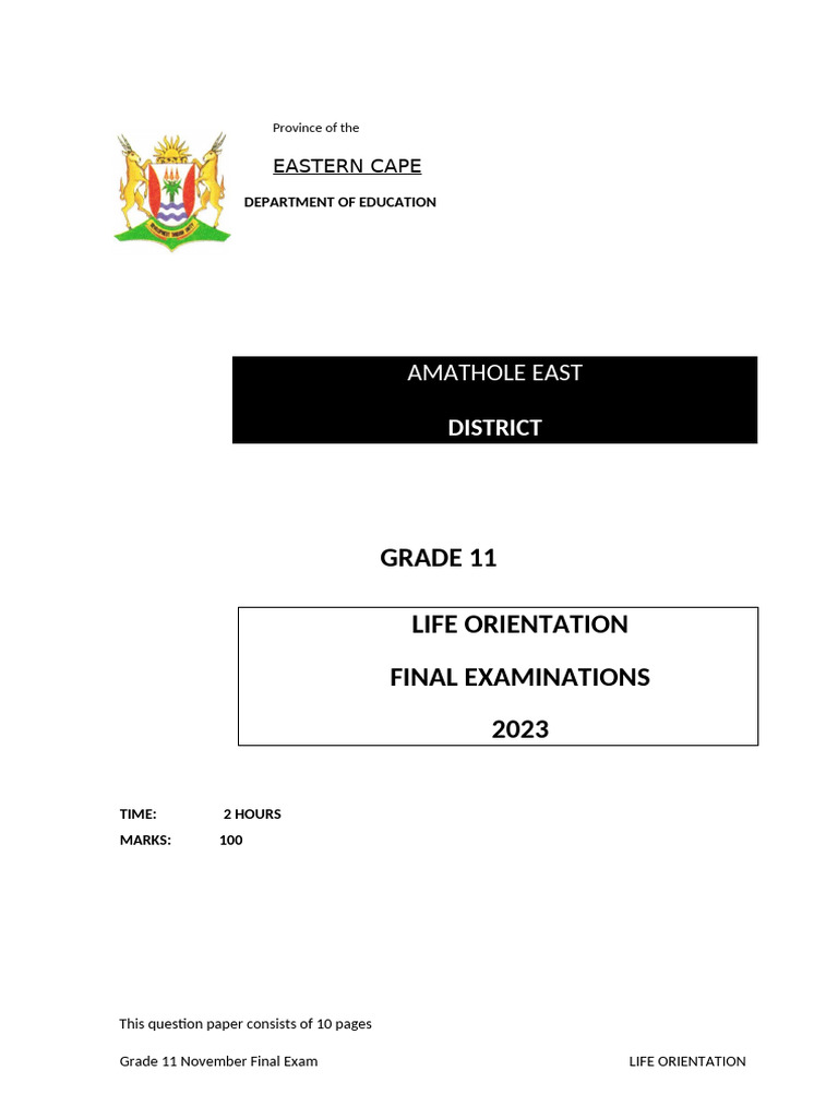 Grade 11 Final Exam 2023 | PDF | Entrepreneurship
