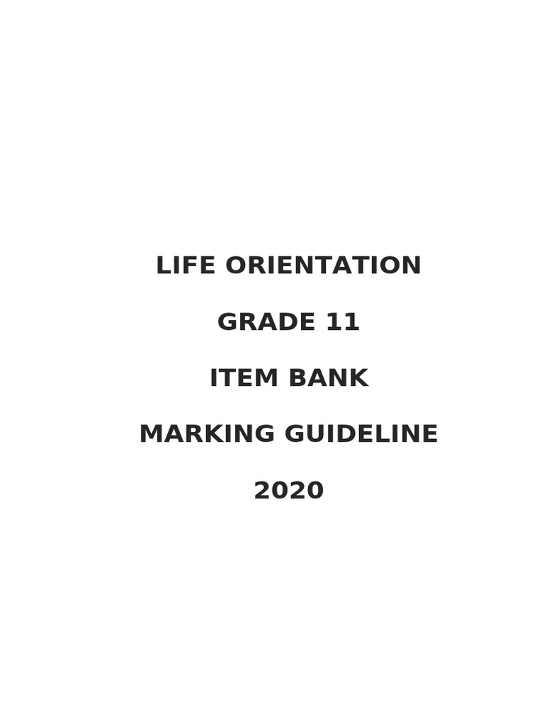 Grade 11 Item Bank Memo | PDF | Agriculture | Pollution