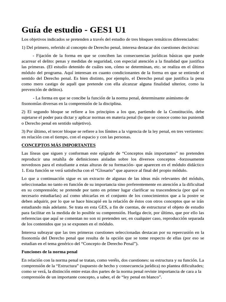 GES1 | PDF | Derecho penal | Castigos