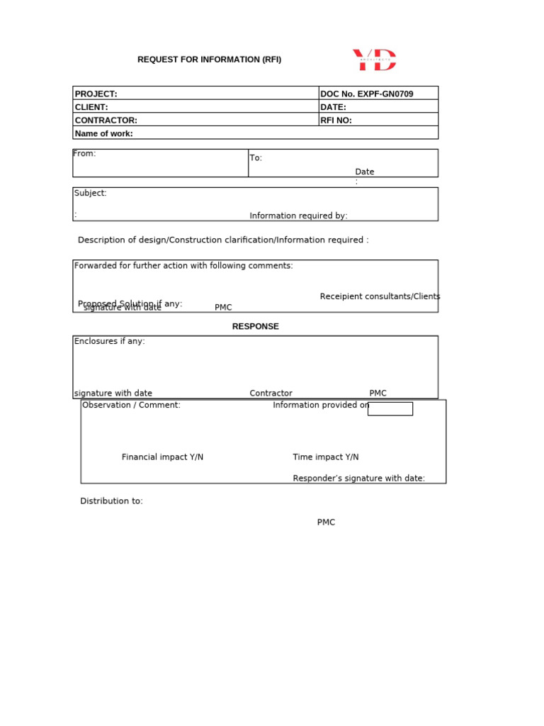 Request For Information (Rfi) | PDF | Finance & Money Management