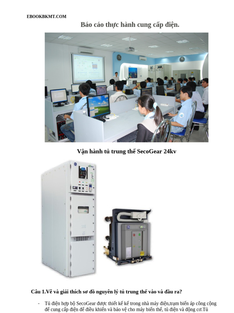 Báo Cáo Thực Hành Cung Cấp Điện Vận Hành Tủ Trung SecoGear 24kv | PDF