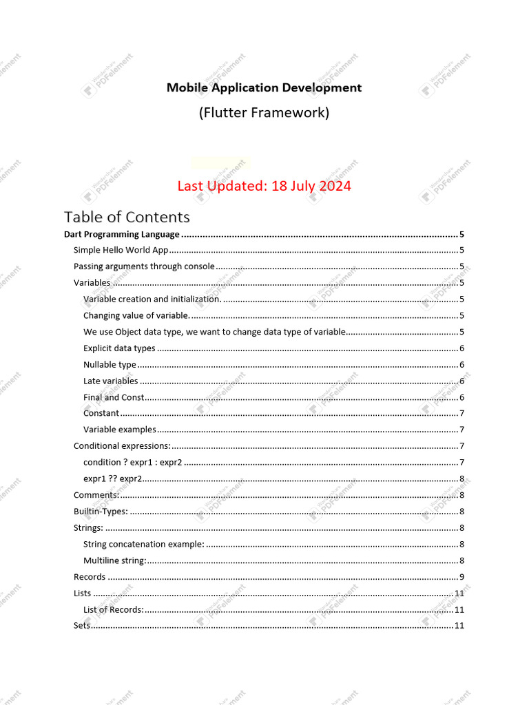 Flutter Mobile App Development (1) | PDF | Parameter (Computer Programming) | Anonymous Function