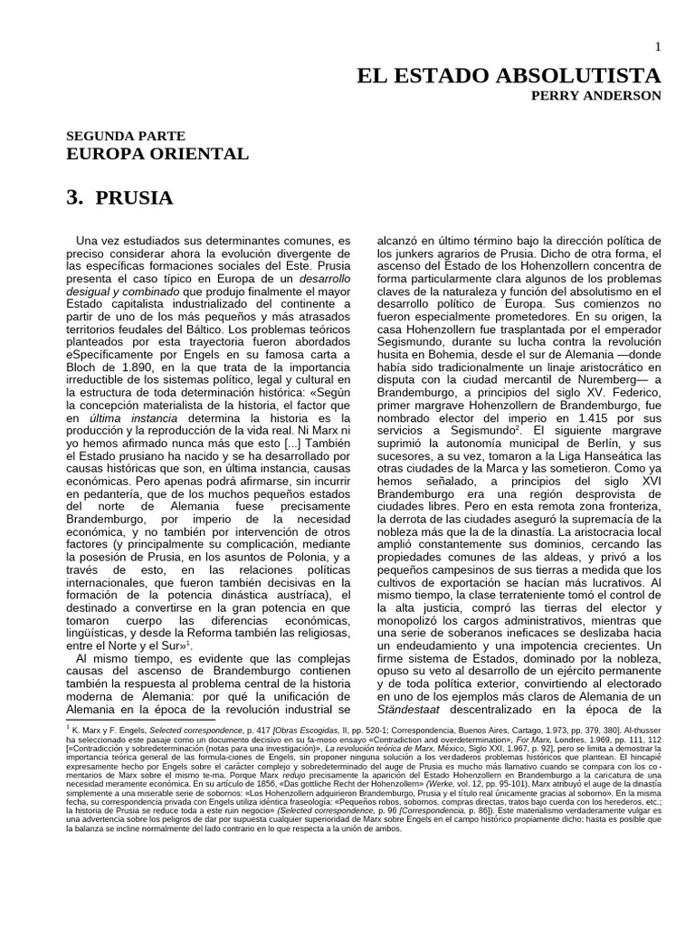 Evolución del Estado Absolutista en Prusia | PDF | Prusia | Alemania