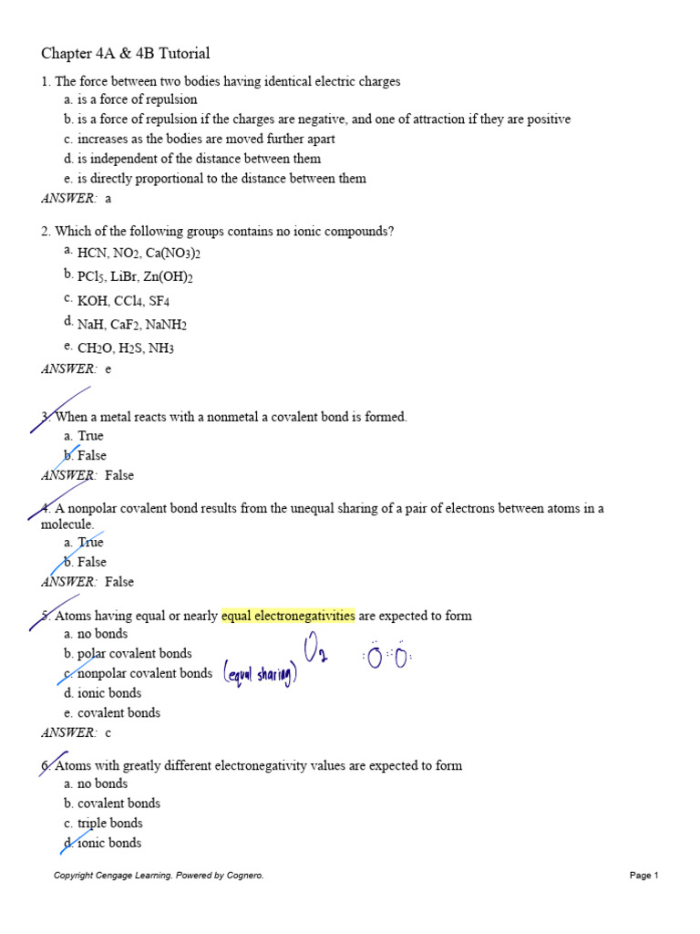 Chapter 4A & 4B (T) | PDF | Chemical Bond | Chemical Polarity