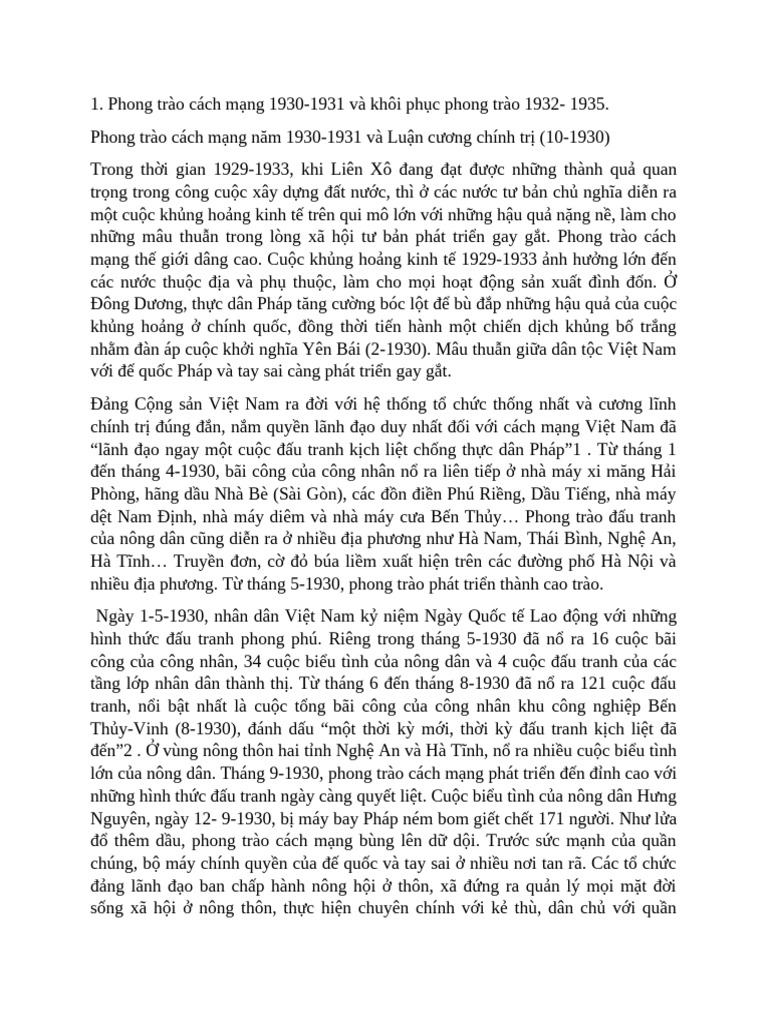 Phong Trào Cách M NG Năm 1930 | PDF