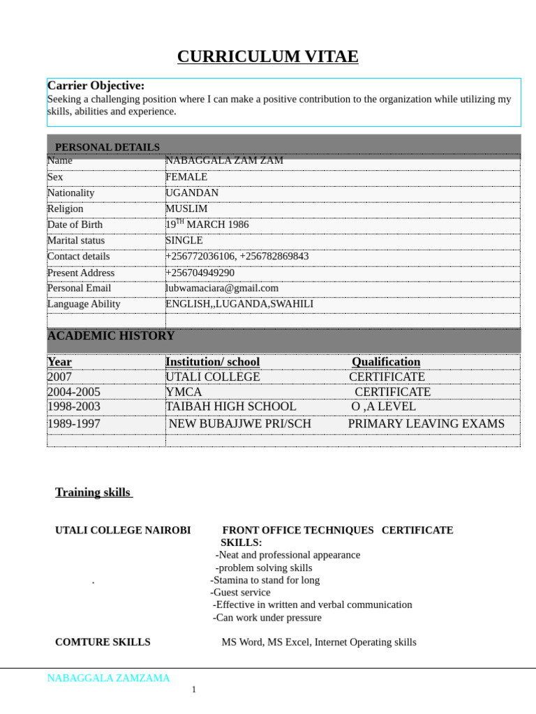 Zam_CV[1][1] (2) | PDF
