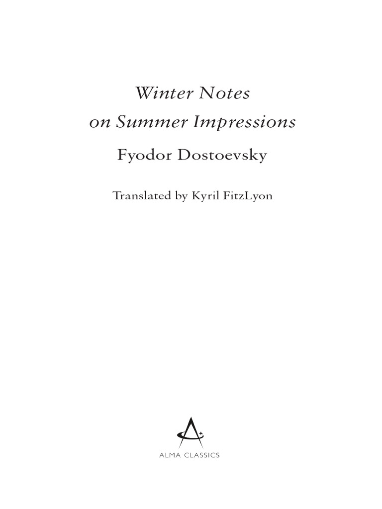 Winter Notes on Summer Impressions | PDF
