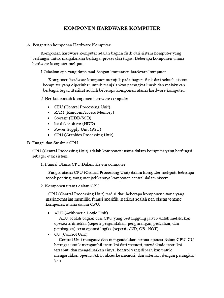 Panduan Komponen Komputer | PDF | Komputer