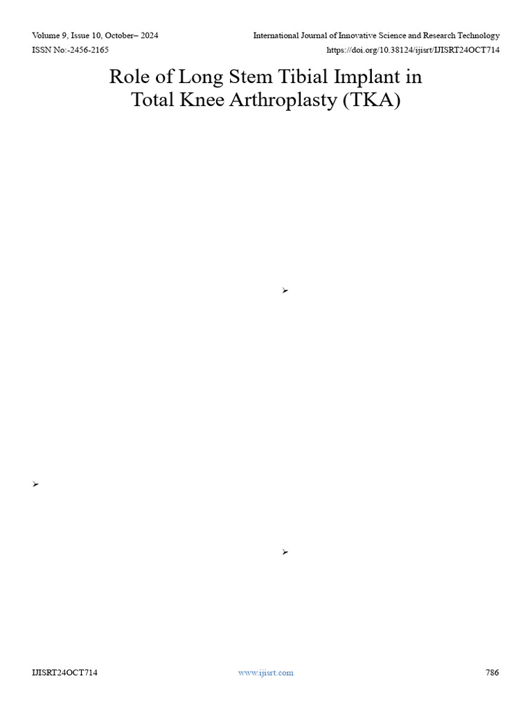 Role of Long Stem Tibial Implant in Total Knee Arthroplasty (TKA) | PDF ...