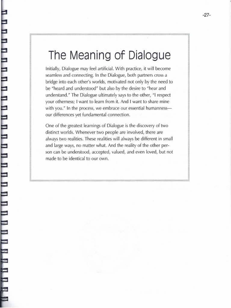 Understanding the Essence of Dialogue | PDF