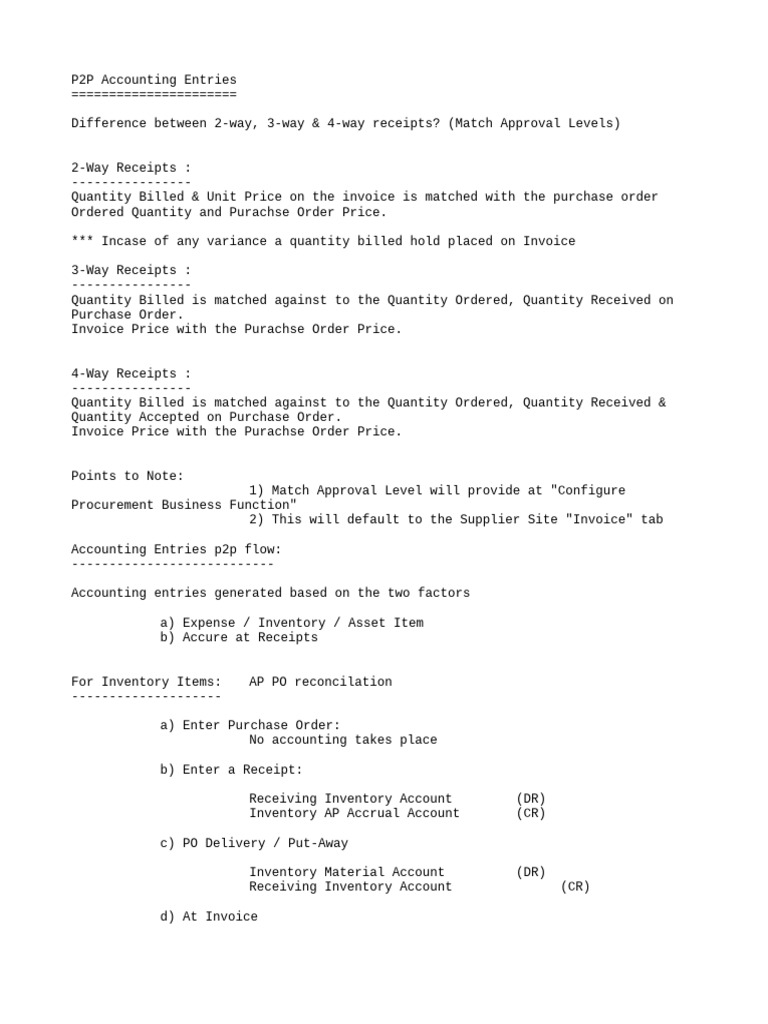 p2p O2c Accounting&Others | PDF | Accrual | Receipt