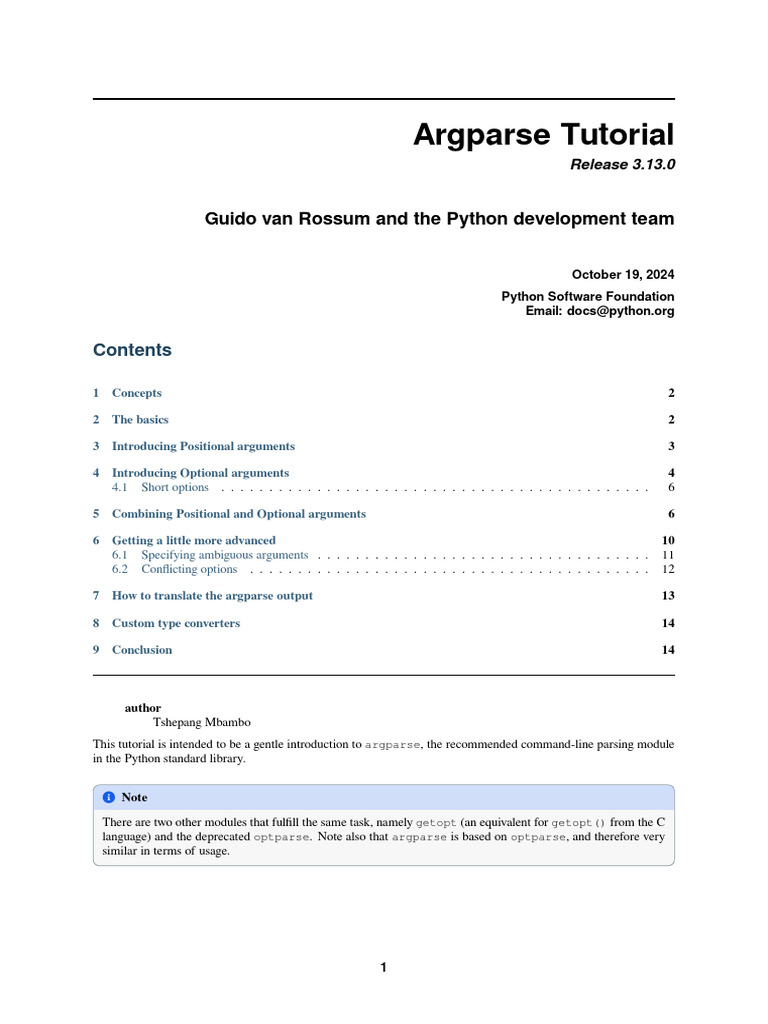 Howto Argparse | PDF | Parameter (Computer Programming) | Command Line Interface