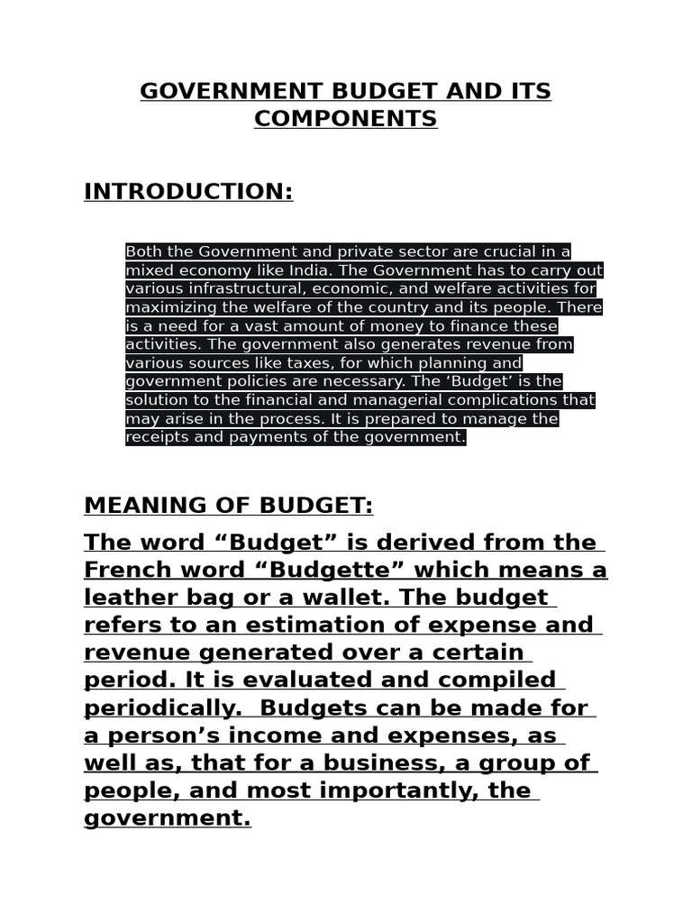 Origin and Purpose of Government Budget | PDF | Taxes | Government Budget