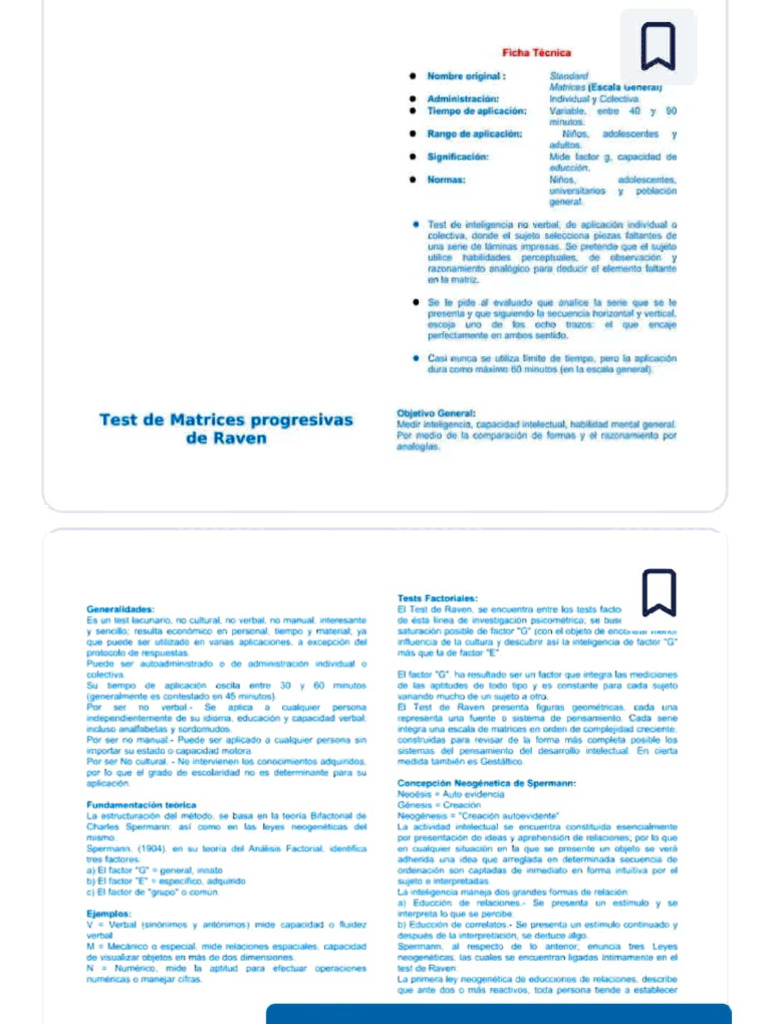 Test Matrices Raven | PDF | Inteligencia | Sicología