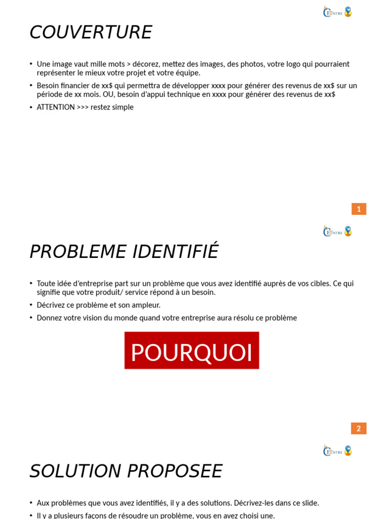Guide pour un Pitch Deck Efficace | PDF | Modèle d'entreprise