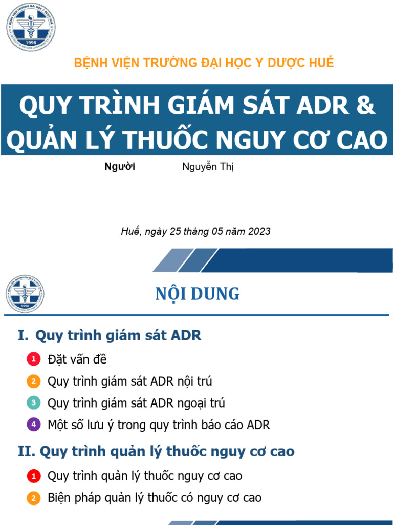 ADR Và Thuốc Nguy Cơ Cao | PDF