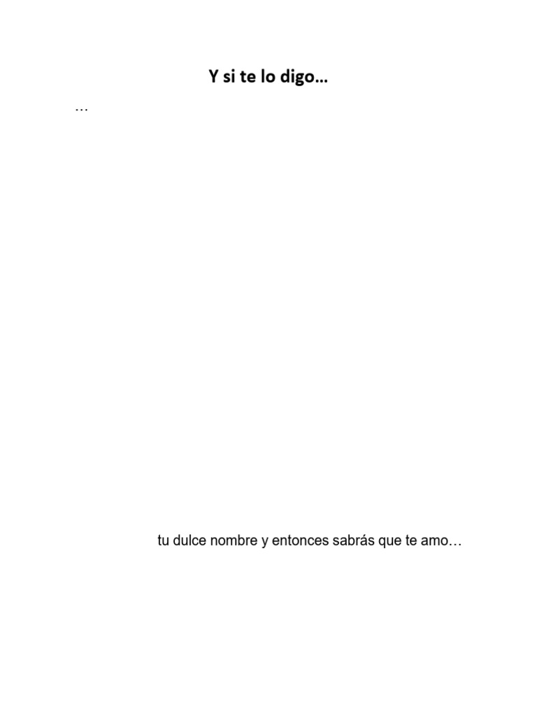 Poema de MARIO PAIZ ...Y Si Te Lo Digo | PDF