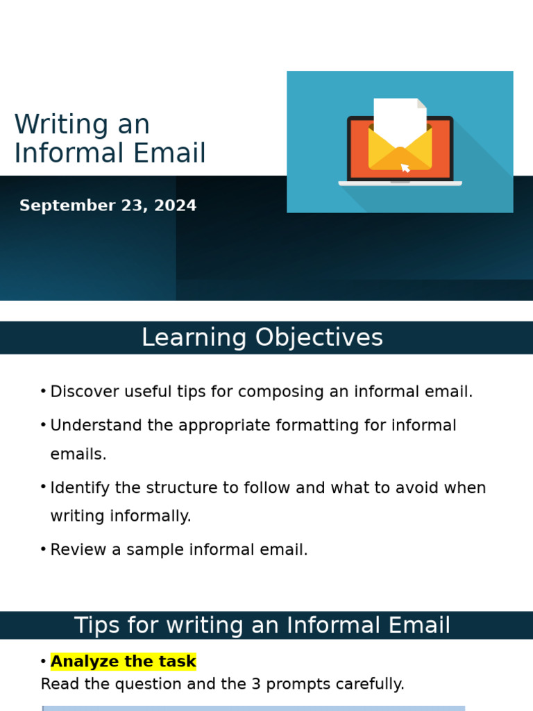 Writing Informal Emails A Student Guide Pdf