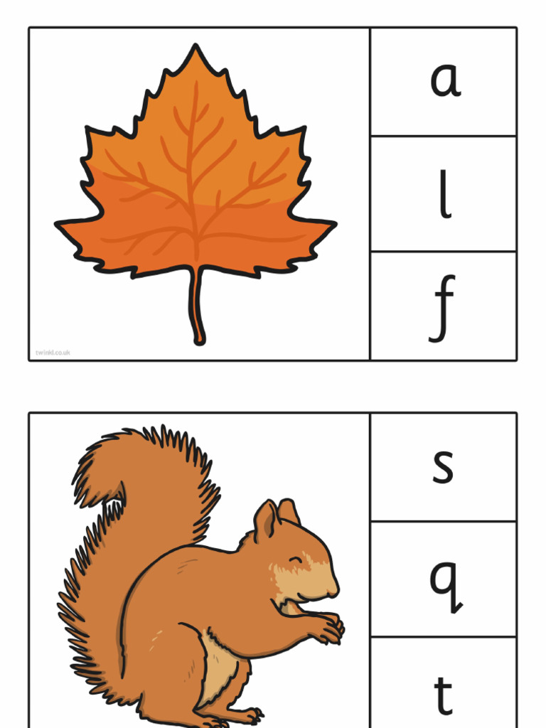 T T 24081 Initial Sounds Autumn Peg Matching Game | PDF
