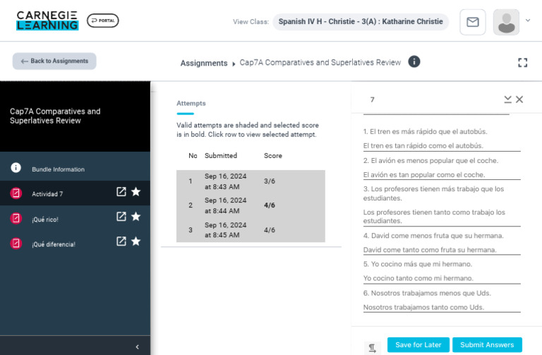 Carnegie Learning - Bundle - Cap7A Comparatives and Superlatives Review ...