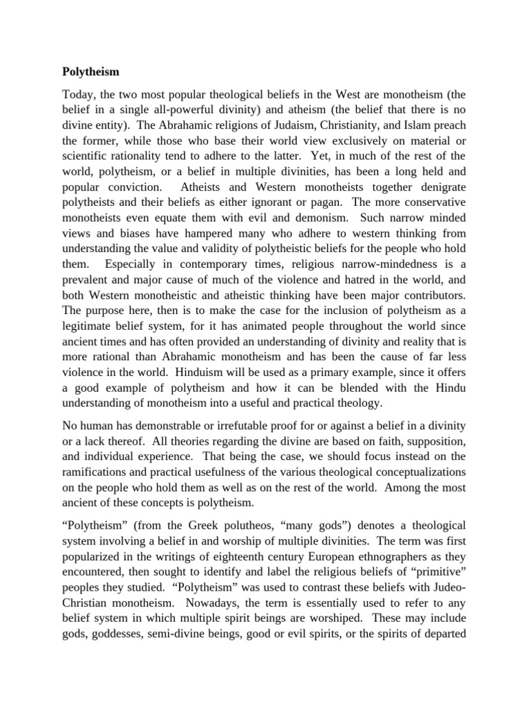 Polytheism. Paganism. Monotheism. | PDF | Polytheism | Monotheism