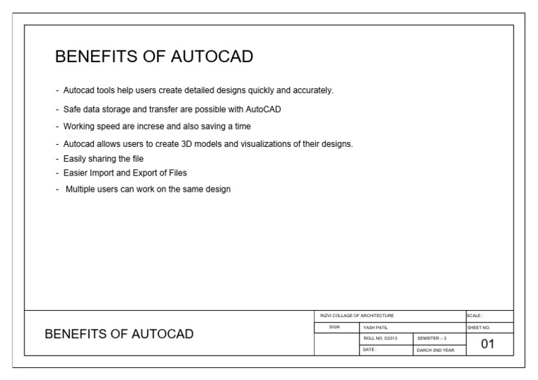 Benefits of AutoCAD in Design | PDF | Technology & Engineering