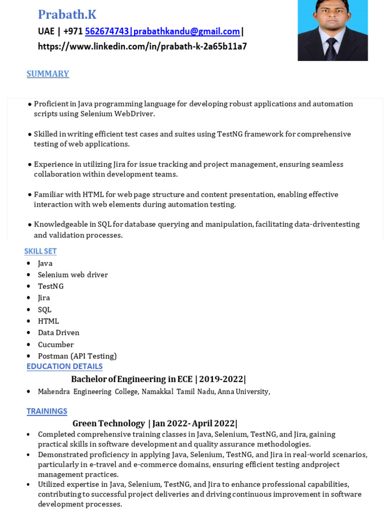 Prabath UAE | PDF | Selenium (Software) | Databases