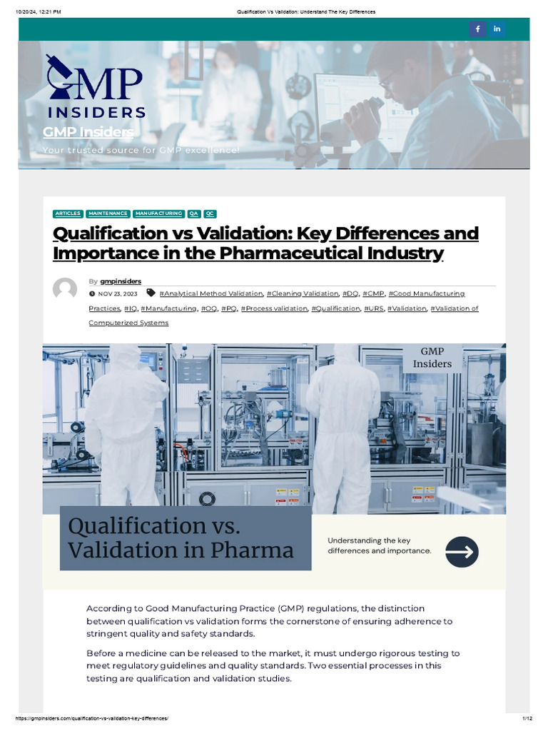 Qualification Vs Validation - Understand The Key Differences | PDF ...