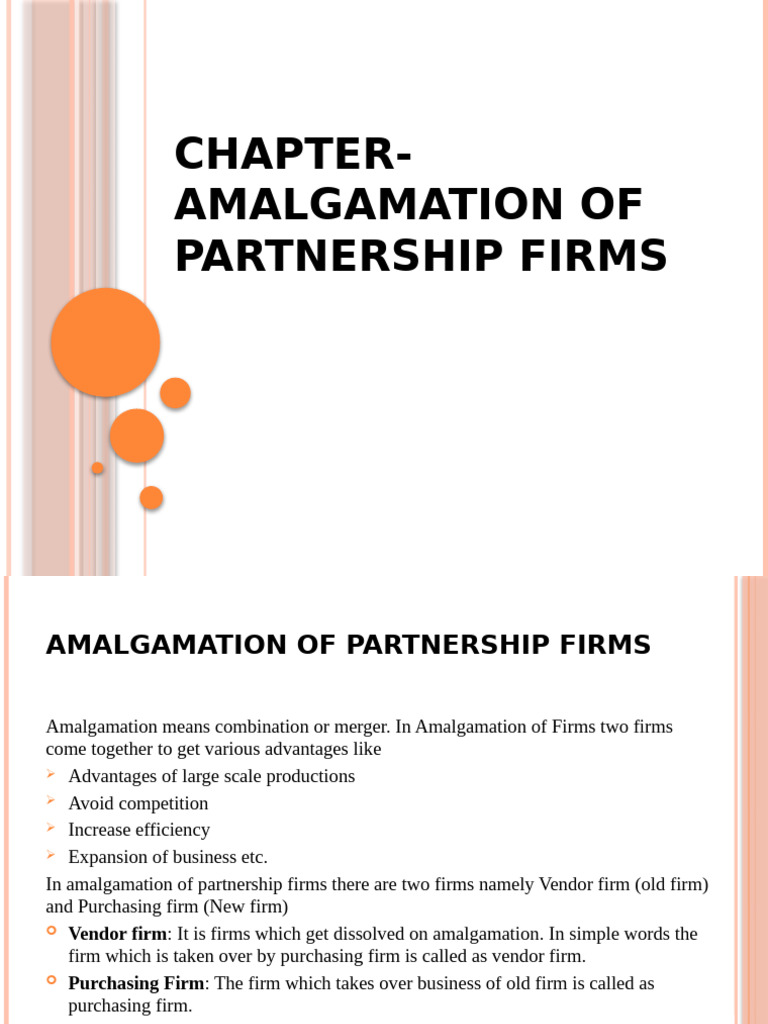 Amalgamation of Partnership Firms | PDF | Consolidation (Business ...
