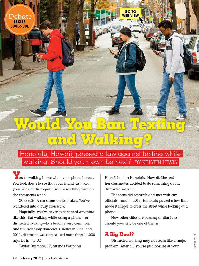 Debate on Banning Texting While Walking | PDF