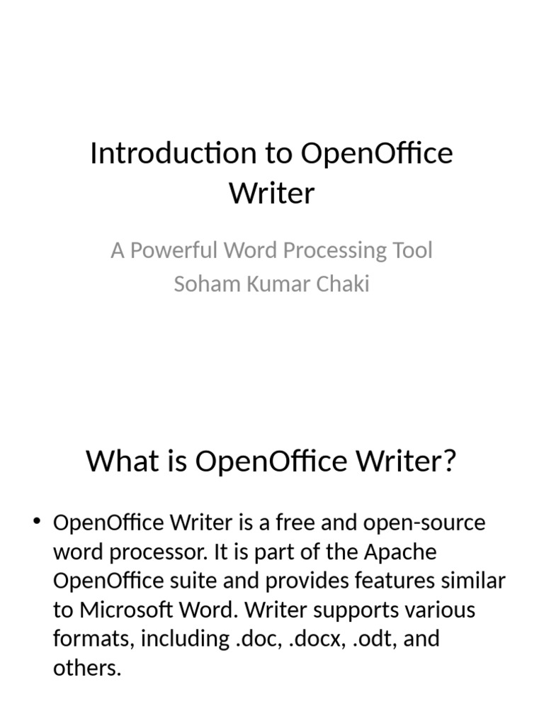 OpenOffice Writer Overview | PDF | Computers | Technology & Engineering