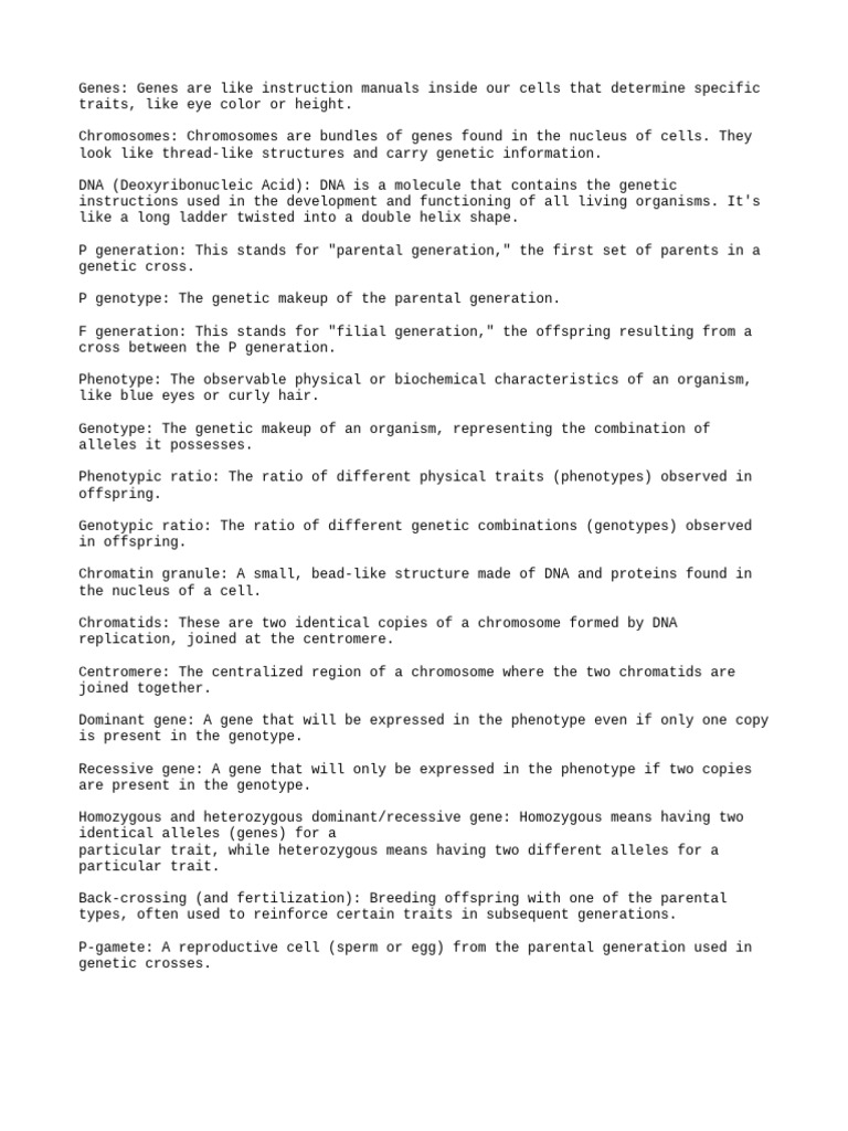 Genetics Summary Note | PDF