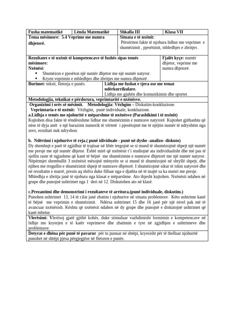 5.4. Veprime Me Numra Dhjetorë | PDF