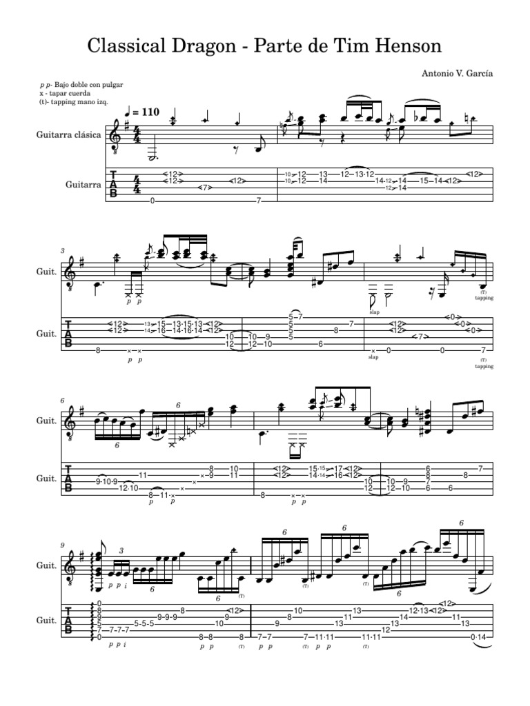 Classical Dragon Tabs y Partitura | PDF